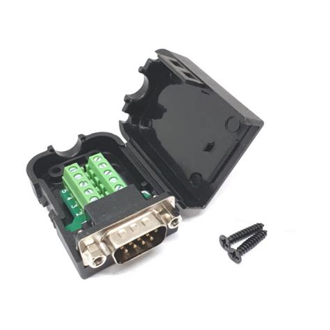 Conector DB9 Macho Con Carcasa Y Bornera