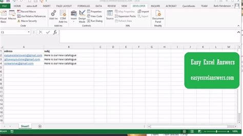 Send To An Email List In Excel With One Attachment Excel Computer