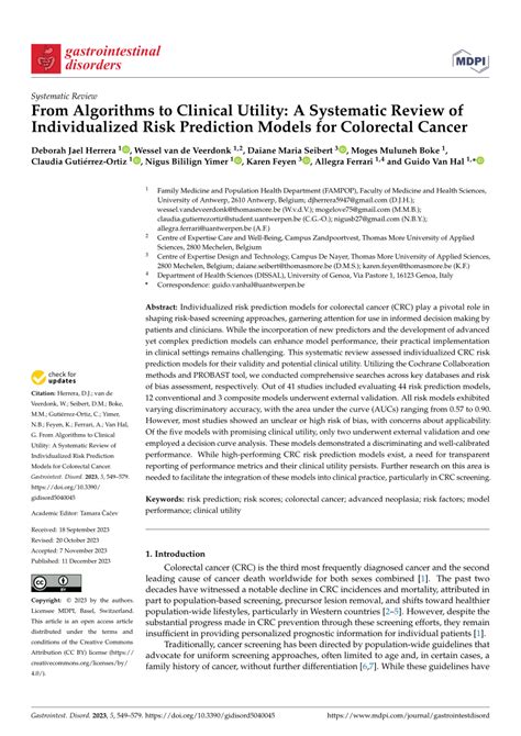 Pdf From Algorithms To Clinical Utility A Systematic Review Of