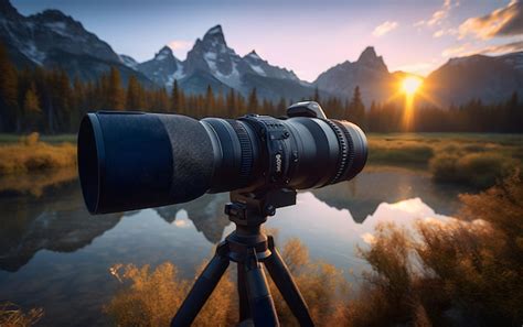 Premium Ai Image A Camera On A Tripod With The Nikon D700 Lens In The
