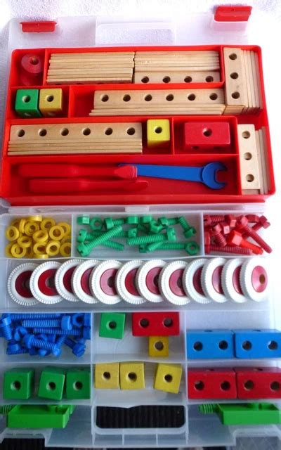 Wooden Construction Toy Vintagepossibly Bilofix 3 Sets In Box £30