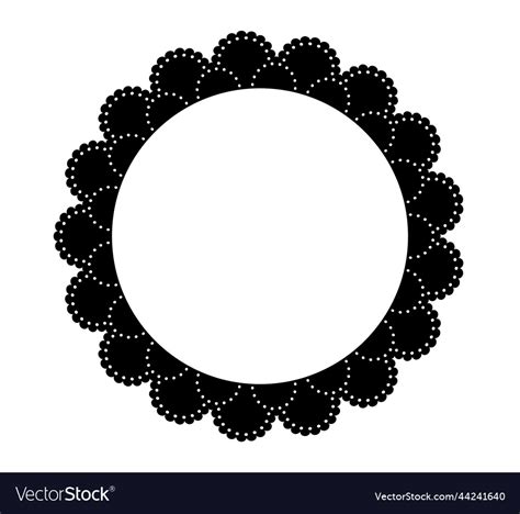Scalloped Edge Round Stroke Simple Circle Vector Image