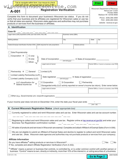 Free Wisconsin Verification Form Fillable Pdf Template