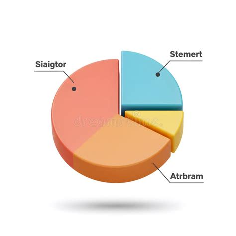 3d Pie Chart Data Visualization Segments Illustrating Proportions And Categorical Data Analysis