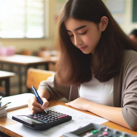Premium Photo Girl Drawing On Graphing Calculator