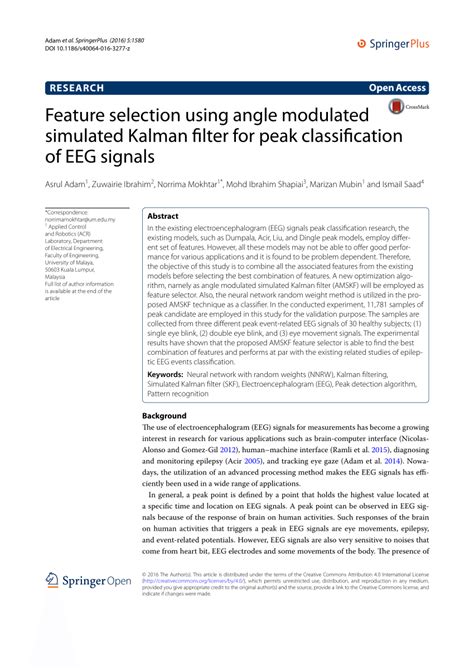 Pdf Feature Selection Using Angle Modulated Simulated Kalman Filter