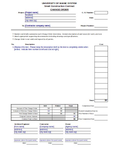 FREE 10 Sample Change Order Forms In PDF MS Word Excel