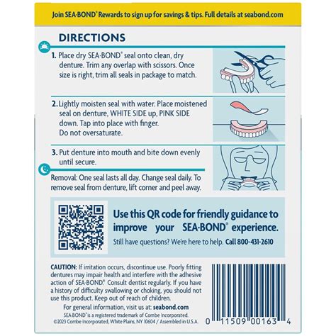 Sea Bond Denture Adhesive Seal Original Lower 15ct