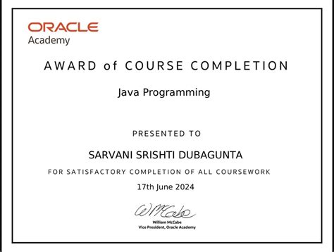 Java Oracleacademy Programming Sarvani Srishti