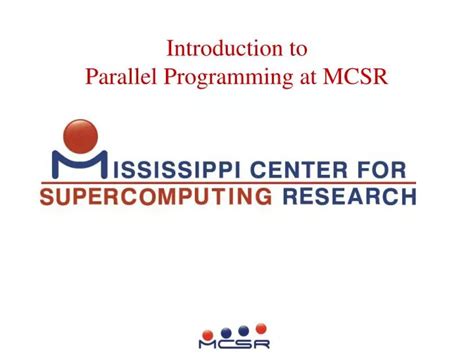 Ppt Introduction To Parallel Programming At Mcsr Powerpoint