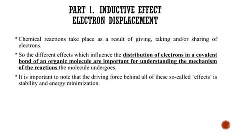 Inductive And Electromeric Effects In Organic Chemistry Ppt