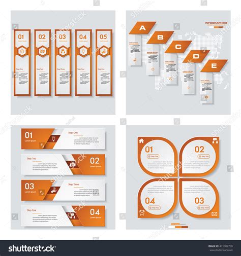 Collection 4 Orange Color Templategraphic Website Stock Vector Royalty Free 471082700