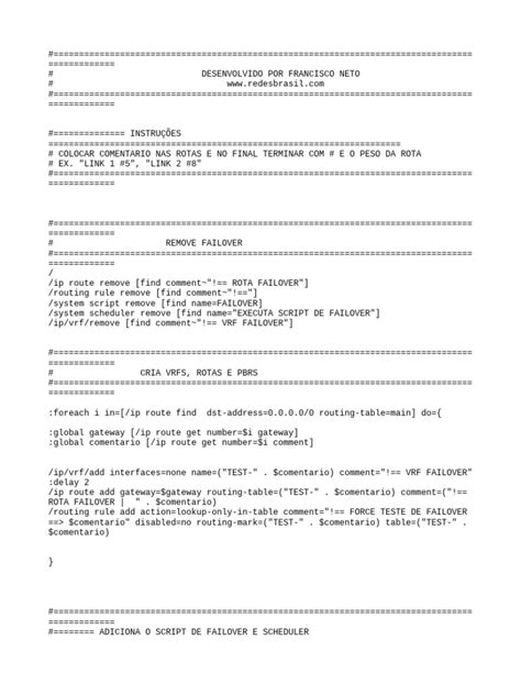 Script Failover E Loadbalance Routeros V7 Att Pdf