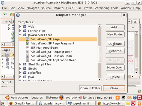 Editando Los Template Netbeans
