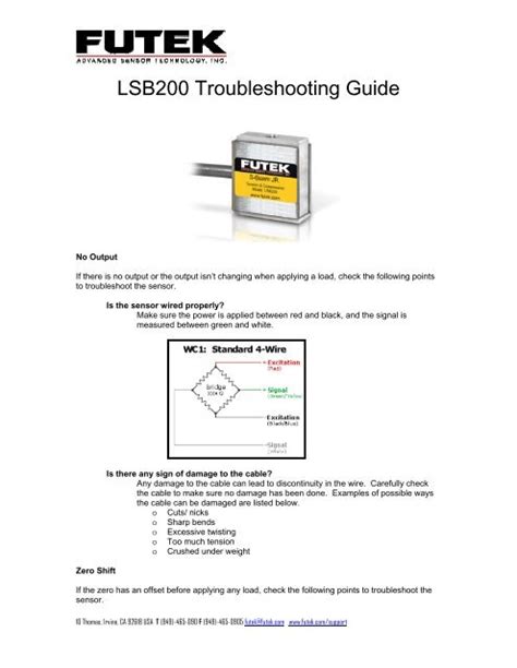 Lsb200 Troubleshooting Guide Futek