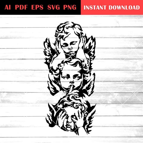 See No Evil Speak No Evil Hear No Evil Angels Svg Cherubs Clip Art