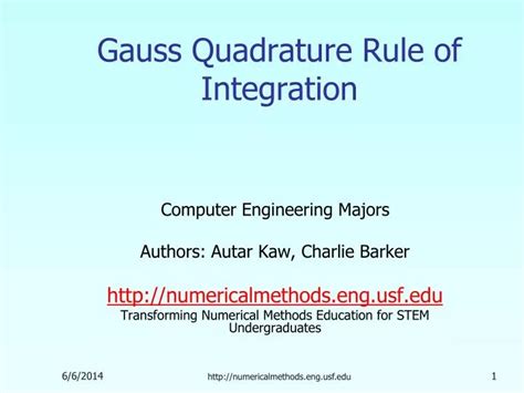 Ppt Gauss Quadrature Rule Of Integration Powerpoint Presentation Free Download Id 1179478