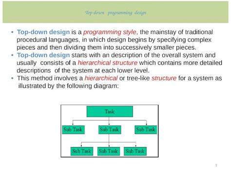 pptx top down programming design 1 top down design is a programming
