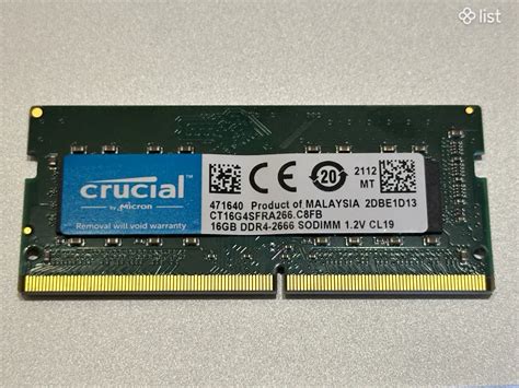 Crucial 16gb Ddr4 2666 Sodimm Հիշողություններ Ram List Am