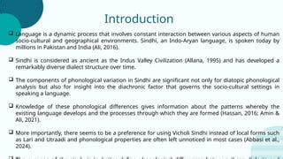 Phonological Diversity In Sindhi Dialects PPT