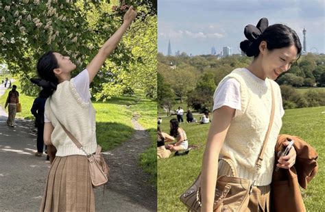 설현 영국 사립학교 학생같은 귀여운 코디에 명품백 패션 해피라이프