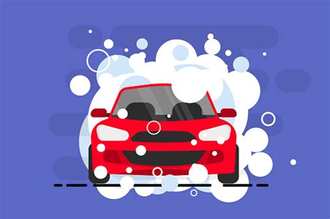 세차 스테이션 세차 서비스 아이콘입니다 엔진과 차체 를 청소합니다 모든 면에서 교통이 깨끗합니다 세차 차 안에서 자동차의 종합