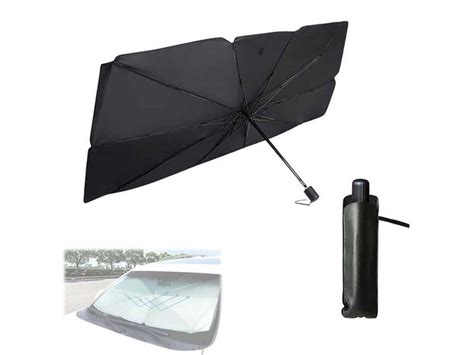 Парасолька автомобільна сонцезахисна 140 80см в шкіряному чохлі виріз