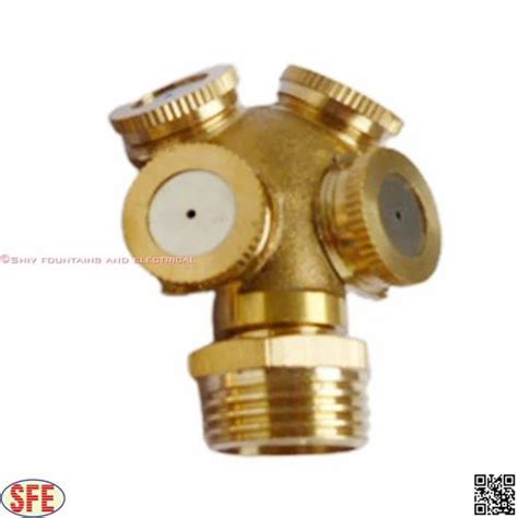 12 14 4 Holes Adjustable Brass Spray Misting Nozzles Garden Lawn
