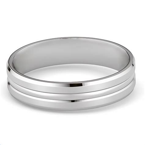 Wbd30 Rhodium Plated Sterling Silver Matt Wedding Band Tjd Silver