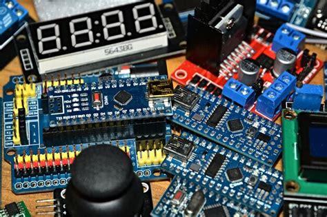 Premium Photo High Angle View Of Circuit Boards On Table