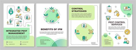 Gradient Integrated Pest Management Brochure Template Leaflet Design With Thin Linear Icons 4