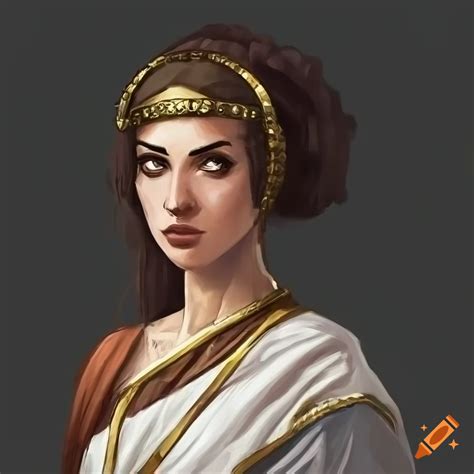 Portrait of a young woman in ancient roman attire on Craiyon