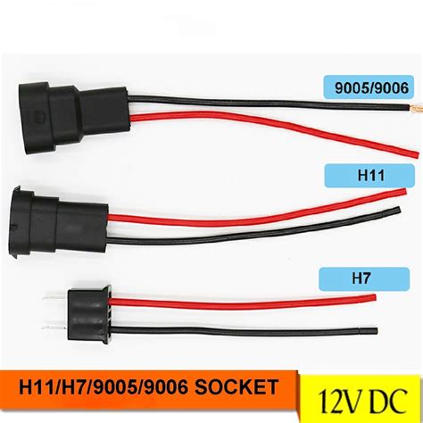 1 PC 9005 9006 HB3 HB4 H11 H7 หลอดไฟซอกเกตไฟหนาหมอกโคมไฟชายปลกอะแดปเตอร Connector Shopee