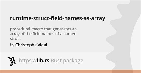 Runtime Struct Field Names As Array — Rust Proc Macro Helper Librs