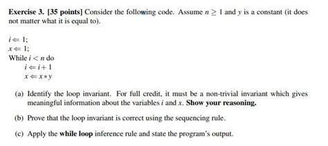 Solved Exercise 3 35 Points Consider The Following Code