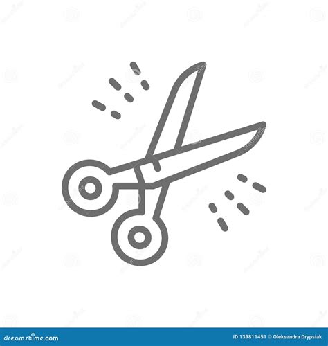 Hairdressers Scissors Barber Tool Line Icon Stock Vector Illustration Of Concept Hygiene