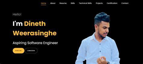 dineth weerasinghe on linkedin portfolio personalportfolio design
