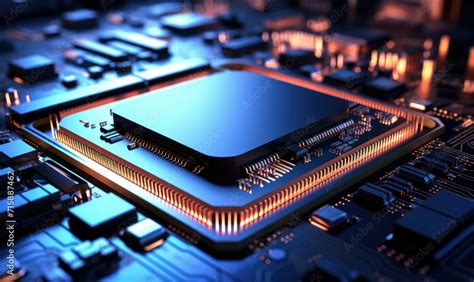 High Tech Microprocessor Chip On A Motherboard A Concept Of Advanced High Tech Microprocessor Chip On A Motherboard A Concept Of Advanced