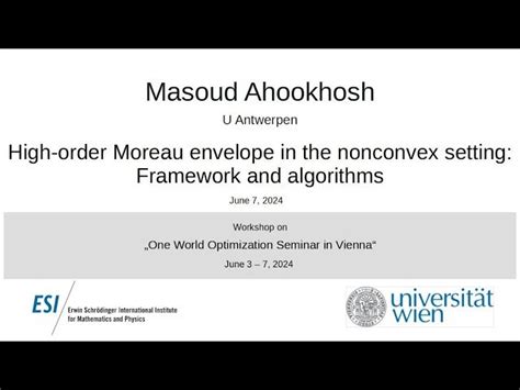 Free Video High Order Moreau Envelope In The Nonconvex Setting