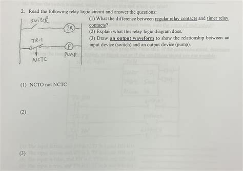 Solved Read The Following Relay Logic Circuit And Answer Chegg