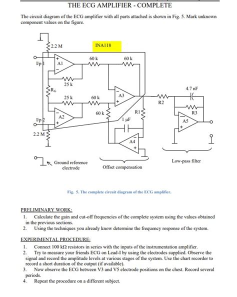 Solved The Ecg Amplifier ﻿completethe Circuit Diagram Of