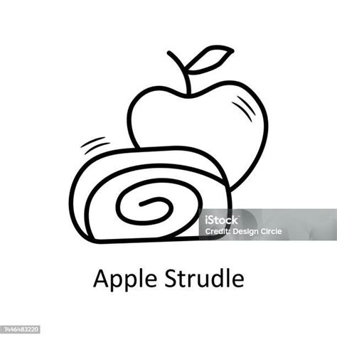 애플 스트러들 벡터 개요 아이콘 디자인 그림입니다 흰색 배경에 빵집 기호 Eps 10 파일 Celebrity Roast에 대한 스톡 벡터 아트 및 기타 이미지 Istock