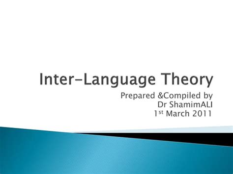 Inter Language Theory Pdf