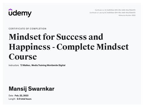 Mansij Swarnkar On Linkedin Udemy Course Completion Certificate