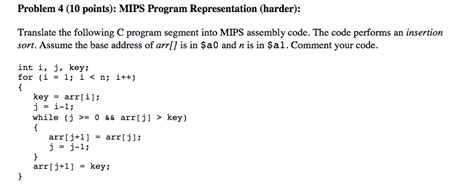Solved Problem Points MIPS Program Representation Chegg