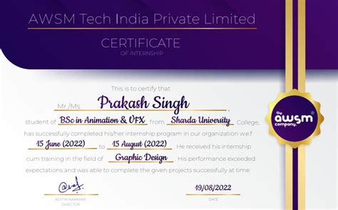 i am glad to have completed my internship in graphic design at the