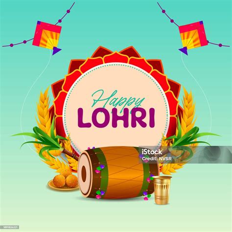 펀잡 축제에 대 한 해피 로리 휴일 배경의 벡터 일러스트 레이 션 1월에 대한 스톡 벡터 아트 및 기타 이미지 1월