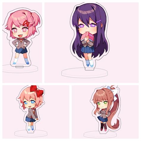 Móc Khoá Standee Tranh Kính Mô Doki Doki Literature Club Natsuki