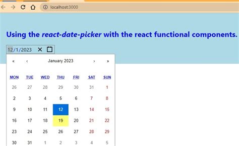 How To Create Date Picker In Reactjs