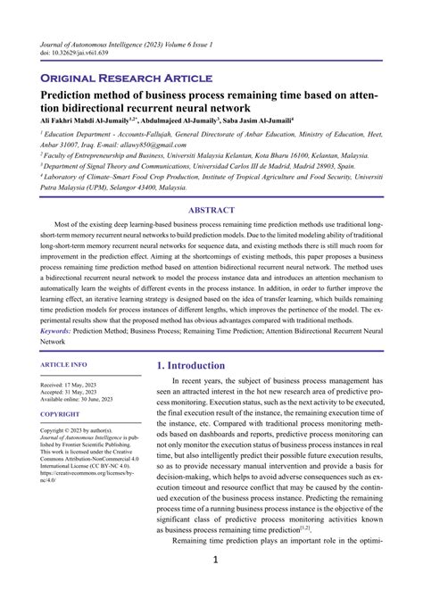pdf prediction method of business process remaining time based on